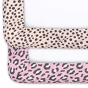 The Peanutshell Fitted Crib Sheet Set for Baby Girls, 2 Pack in Animal Print