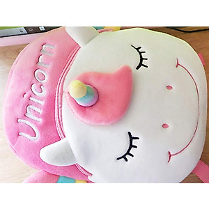 HOSBY Unicorn Backpacks Kid's Back pack Plush Bag Toy Gifts for Kids Girls Baby Double Layer (Pink Unicorn)