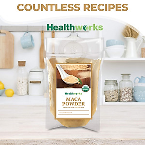 Healthworks Maca Powder Raw (32 Ounces / 2 Pounds) | Certified Organic Flour Use | Keto, Vegan & Non-GMO | Premium Peruvian Origin | Breakfast, Smoothies, Baking & Coffee