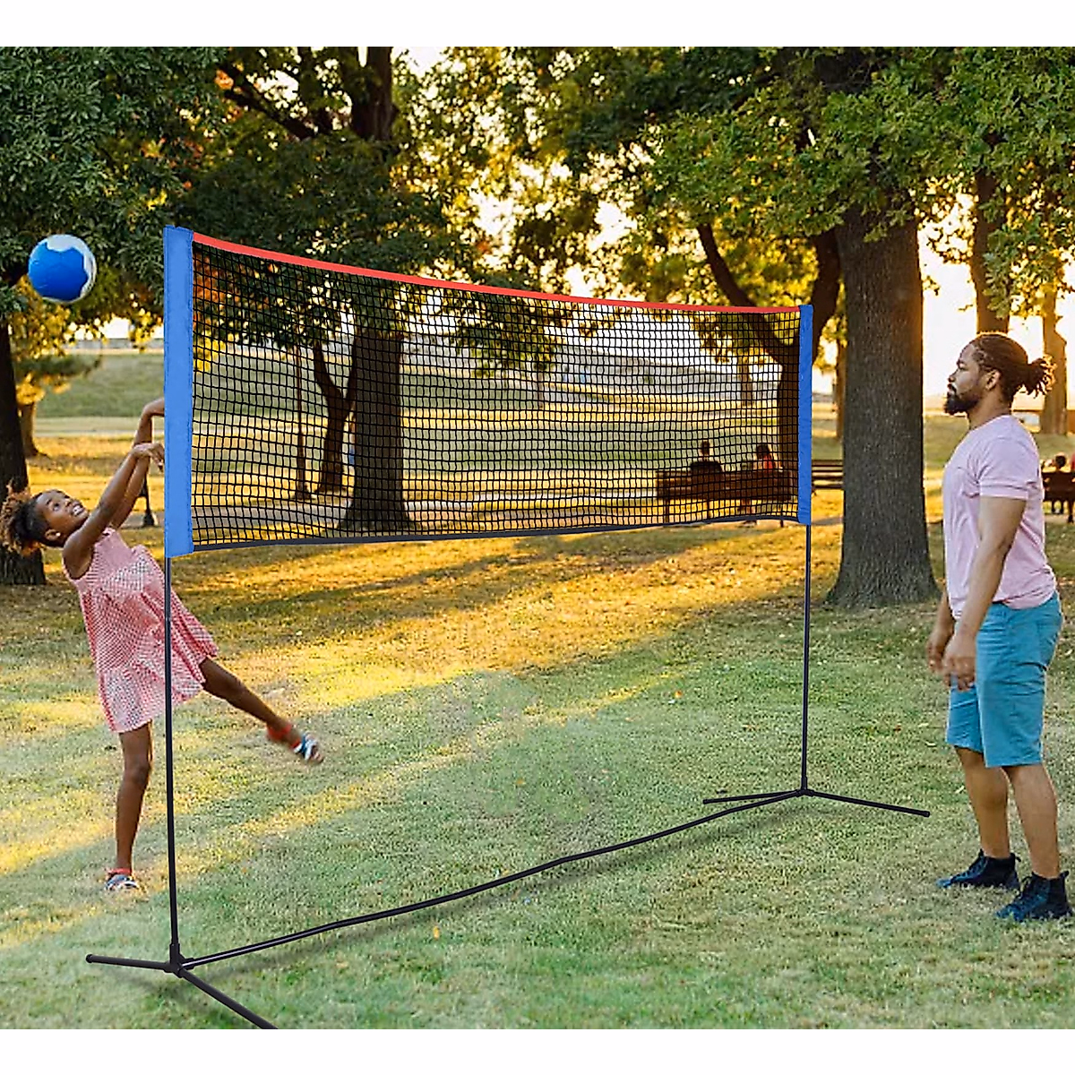 Volleyball Net with Poles 10FT Portable Volleyball Net Height Adjustable for Outdoor Backyard