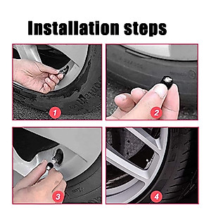 Fogfar 4 Pack Car Valve Stem Caps, Skull Tire Air Valve Caps for Car, Universal Tire Wheel Rim Dust Covers (Black & White)