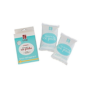 J.L. Childress Reusable Ice Packs, 2-Pack - Breast Milk Ice Packs - Freezer Packs Perfect for Breastmilk, Baby Bottle Bags, and Lunch Bags - Food Safe - 6" x 4"
