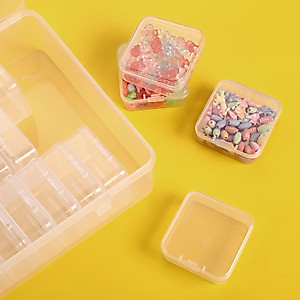 Douorgan Small Bead Storage Containers 30 Pieces Plastic Storage Organizers Stackable Art Storage Case Transparent Boxes Jewelry Beads Storage Box(1 Pack)