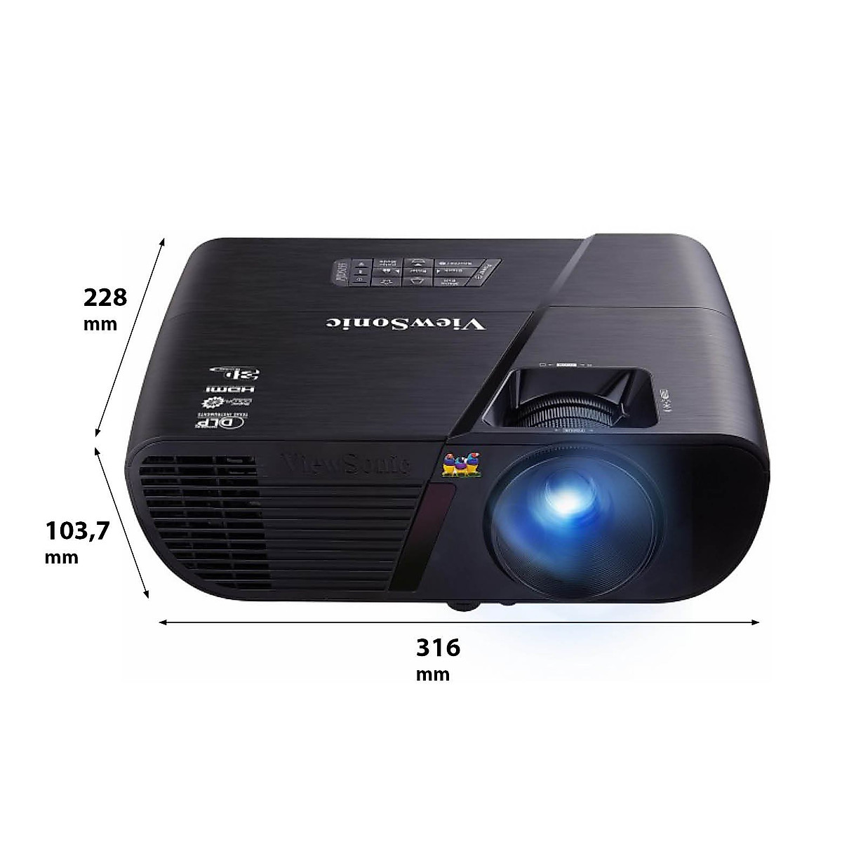 ViewSonic PJD5155 3300 Lumens SVGA DLP Projector with HDMI