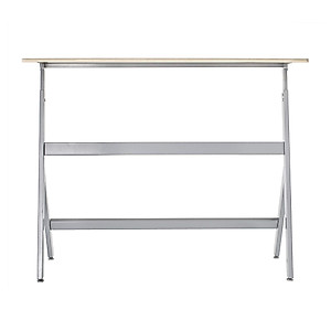 Guidecraft Standing Collaboration Desk for Kids and Adults: Adjustable Height Birch Plywood Table with Metal Legs for Home, Office, Classrooms and More