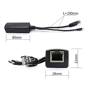 ANVISION 4-Pack 5V PoE Splitter, 48V to 5V 2.4A Adapter with Micro USB Plug, IEEE 802.3af Compliant, for IP Camera, Tablets, Dropcam or Raspberry Pi and More, AV-PS05-1