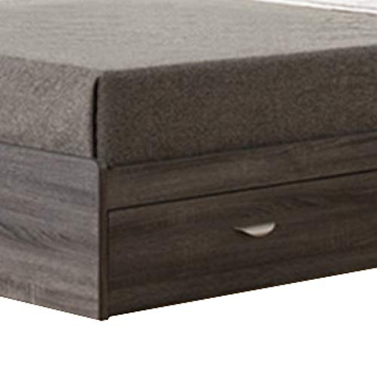 Benzara Grained Wooden Frame Twin Size Chest Bed with 3 Drawers, Distressed Gray