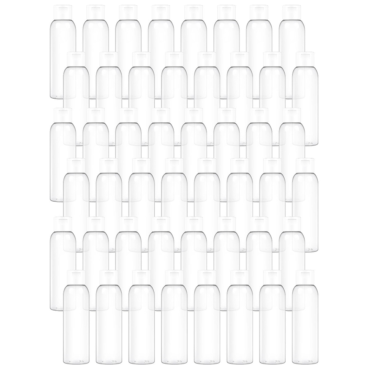 ZLEVEAYN 4oz Clear Plastic Bottles with Flip Caps 48 Pack Reusable Travel Container for Shampoo Conditioner Toiletries Lotion Essential Oil