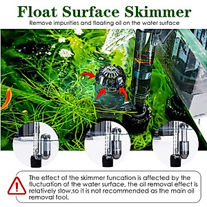 AQQA Aquariums Power Filter 74GPH,External Hang On Fish Tank Sponge Filter with Surface Skimmer,Adjustable Flowrate 3-Step Cascade Aquarium Filtration for Freshwater Saltwater 5-10 Gallon