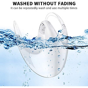 DIGIGRE 2PCS Transparent Face Shield, Lightweight Anti-Fog Protective Face Mask, Durable Breathable Visible Expression Face Mask, Plastic Reusable Washable Clear Face Shield for Men and Women