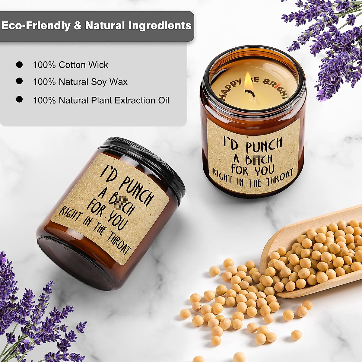 Birthday Gifts for Women, Friendship Gifts for Best Friend Women - Friend Gifts for Her, HBESTIE Scented Candles, Christmas Gifts, Funny Gifts for Mom, Girlfriend, Soul Sister, BFF Gifts