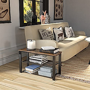 Simple Houseware Shoe Storage Bench for Entryway, Rustic Brown