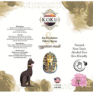 Egyptian Musk Air Freshener - Room Spray - Odor Eliminator - Deodorizer - Car Air Freshener - Home Spray - Linen Spray - Fabric Refresher - Non-Toxic - Alcohol Free - Made in USA (4 Oz)