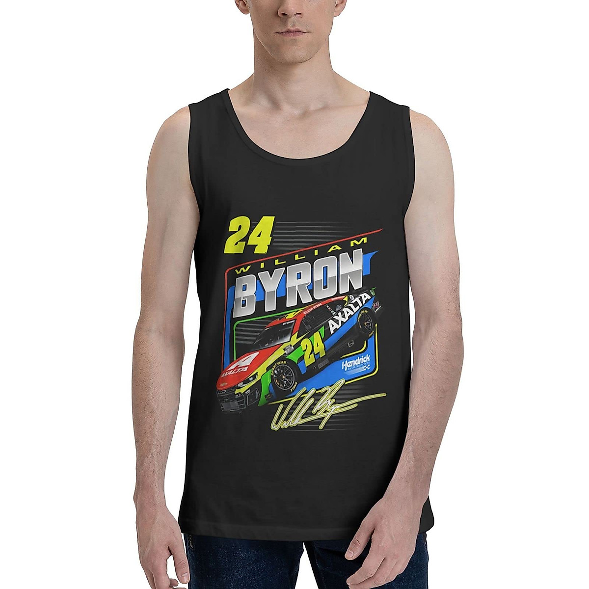 William Byron 24 Men Sleeveless Garment Sport T-Shirt Athletic Undershirt Tank Top Shirt Quick Dry Men's Tee Black