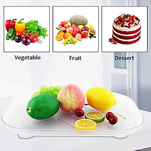 Fridge Lazy Susan Organizer, Fridge Organization, Clear Lazy Susan Turntable Rack with Fridge Hanging Mesh Bag and Suction Cup, Kitchen Cabinet Turntable Organizer