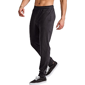 Hanes Originals Men's Joggers with Pockets, Tri-Blend Jersey, Black, Small