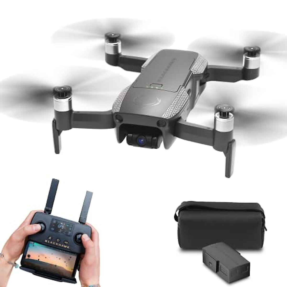 EXO Blackhawk 2 || Professional 4K UHD Long Range Drone. 35 Minute Battery Life, 4K Camera, 5 Mile Range, 12MP Photo, Follow-Me, Return to Home, 15 more. Professional 4K Drone for Adults.