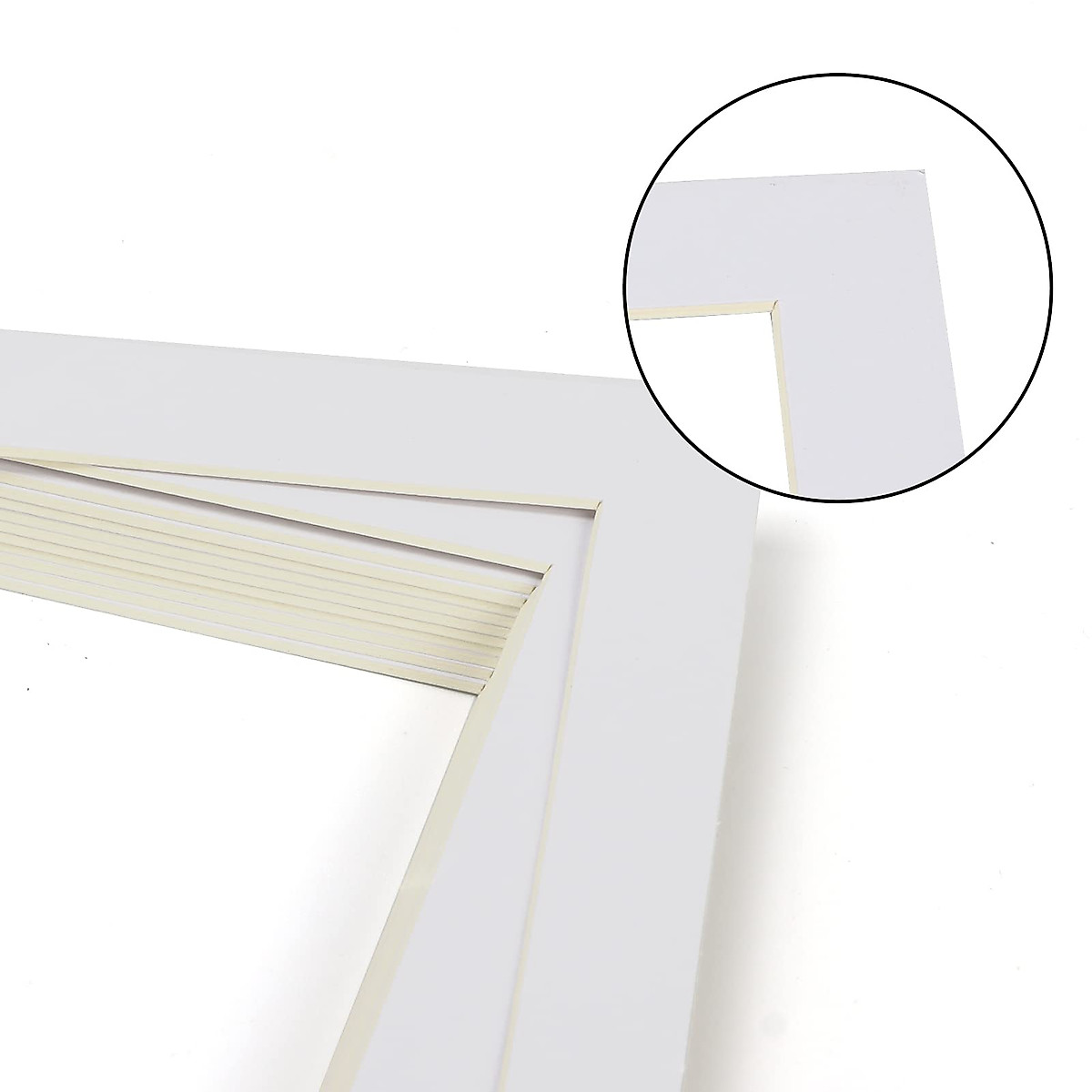 ZBEIVAN 5x7 White Picture Mats with Core Bevel Cut Frame Mattes for 4x6 Pictures- Pack of 12