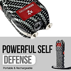 Avenger Defense Stun Gun for Self Defense - Protection Device for Women - Portable LED Flashlight (Cream White, Plastic)