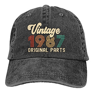 38th Birthday Gifts for Men Women, Vintage 1987 Hat Original Parts, Funny Adjustable Printed 38 Year Old Birthday ecorations Baseball Cap, Anniversary Birthday Gift for Dad Mom Grandpa Grandma