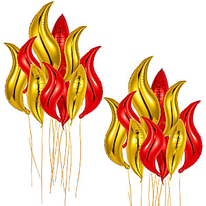 16 Pcs Fire Balloon 24 Inch Firefighter Birthday Party Decorations Fire Truck Birthday Party Supplies Fake Campfire for Hunting Fireman Party Supplies Fire Truck Birthday Party