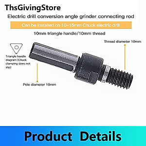 5 PCS Electric Drill Conversion Angle Grinder Adapter Connecting Rod Kit with Spanner Variable Shaft Coupler Converter Tool,6mm/10mm Arbor Mandrel Adapter,Adapter Set for Most Small Angle Grinder