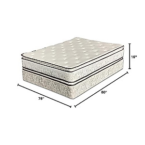 Greaton, 12-Inch Medium Plush Double Sided Pillowtop Innerspring Mattress and 4" Wood Box Spring for Mattress, King