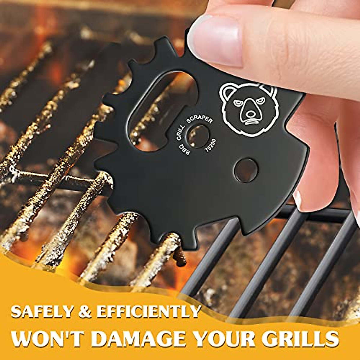 BBQ Grill Scraper Stocking Stuffers - Christmas Birthday Gifts for Men Women Dad Adults Mom Chef Kitchen Gadgets Smoker Accessories Grate Grilling Cleaning Cool Tool for Outdoor Camping Indoor Cooking