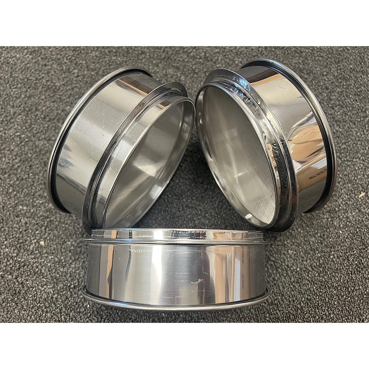 E-ONSALE Aluminum Herbal Pollen Set of 3 Screen Size Stackable Sifter 120, 160, 220 Micron Hash Extractor Sifter Shaker (120M + 160M +220M)