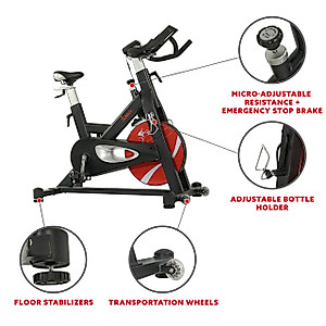 Sunny Health & Fitness Evolution Pro II Magnetic Belt Drive Indoor Cycling Bike - SF-B1986