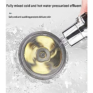 Tiktok shower head, Hydro jet vortex shower head filter turbo spa handheld 360° power propeller fan cleaner for high pressure hydrojet water (Cool blue)