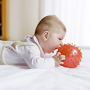 Full Set 6 Sports Balls with 1 Pump 5" Soccer, 5" Basketball, 5" Volleyball, 5" Playground, 5" Knobby Ball, and 6.5" Football - Best Toy Gifts for Kids (Pack of 6)