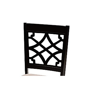 Baxton Studio Mael Dining Chair and Dining Chair Sand Fabric Upholstered and Espresso Brown Finished Wood 2-Piece Dining Chair Set