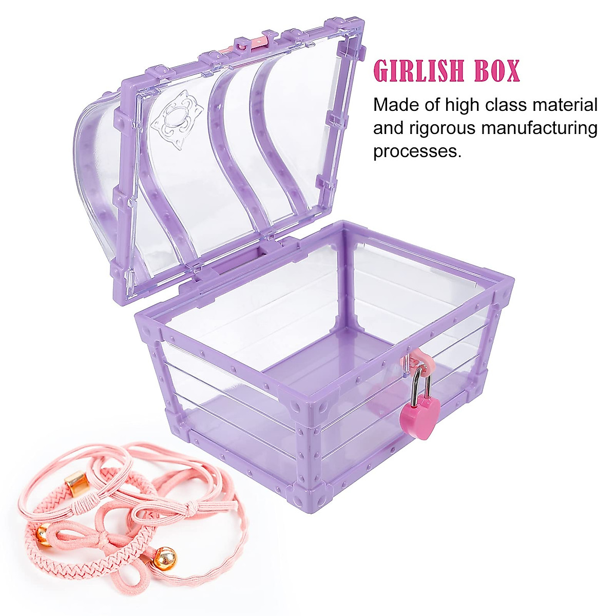 ibasenice 1set Pirate Art Treasure Chest Lovely, of Girls Toys and Diamond Jewelry Bin Children Trays Clear Trunks Decor Home Storing Jewery Earring Accessories Transparent