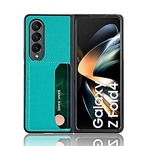 EAXER Compatible with Samsung Galaxy Z Fold 4 5G Case, with Wallet Card Holder Shockproof Luxury Leather Card Slot Case Cover (Green)