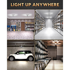 Adiding LED Garage Light, 2 Pack Total 24000Lm Screw in Rotatable LED Shop Light for Barn Ceiling, Shed Angled Roof 6500K Bright Basement Lamp Fit for E26 Bulb Socket for Workshop, Attic, Utility