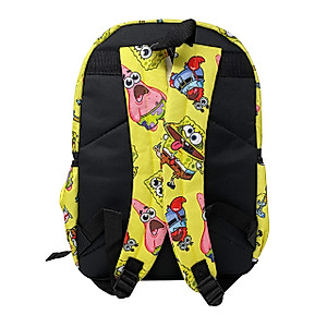 SpongeBob SquarePants 16 Inches Large Allover Print Backpack with Laptop Sleeve