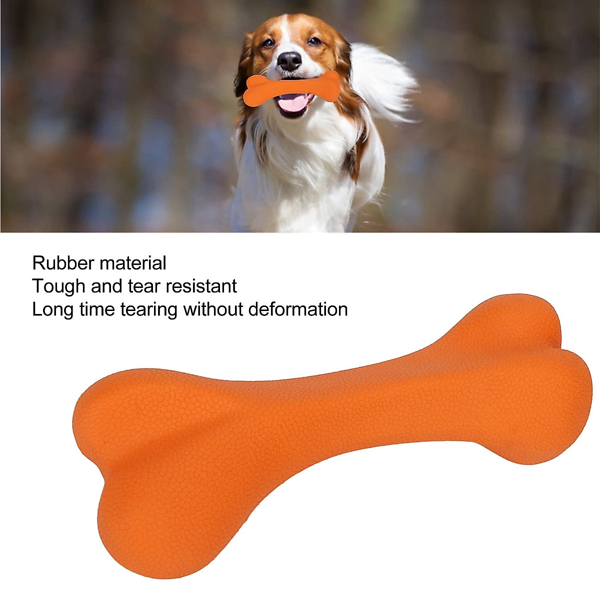 Dog Dental Chews Toy, Teeth Grinding Cleaning Dog Bone Toy Bite Resistant Interactive Rubber for Pet Supplies for Dog (S)