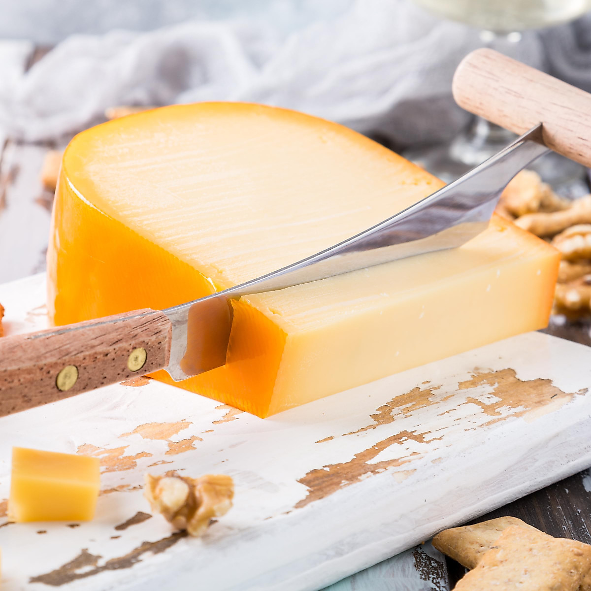 Gayo Azul Mild Gouda Cheese Wheel – Red Wax, 9-10lb (Approx.), Premium Dutch-Style Cheese