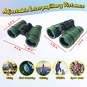 ESSENSON Binoculars for Kids Toy Gift for 3 4 5 6 7 8+ Year Old Boys Girls Kids Telescope Outdoor Toys for Sports and Outside Play Hiking, Bird Watching, Travel, Camping, Birthday Presents(Green)