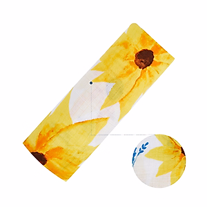 Malabar Baby Hypoallergenic Baby Swaddle Blanket, Large Soft Cotton Muslin Receiving Blanket for Unisex, 47 X 47 inch Sunflower