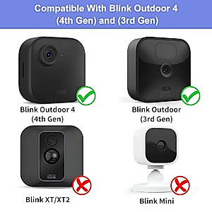 Wall Mount for Blink Outdoor 4 (4th Gen) & Blink Outdoor (3rd Gen), 3 Pack Weatherproof Protective Housing and 360° Adjustable Mount with Sync Module 2 Mount (Blink Camera Not Included, Black)