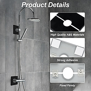 LLMSIX 2PCS Shower Arm Flange, Plastic Square Escutcheon Plate Matte Black Plumbing Cover Plates Self-Adhesive Shower Flange Cover Plate for Covering Gaps Holes, Fit for 20mm/0.78 Inch Diameter Pipe