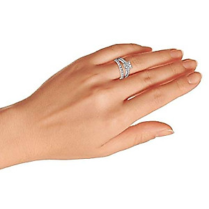 1CT Brilliant Canary Yellow Cubic Zirconia Square Princess Cut Solitaire Cathedral Setting Thin Eternity Pave Band AAA CZ Anniversary Engagement Wedding Ring Set .925 Sterling Silver