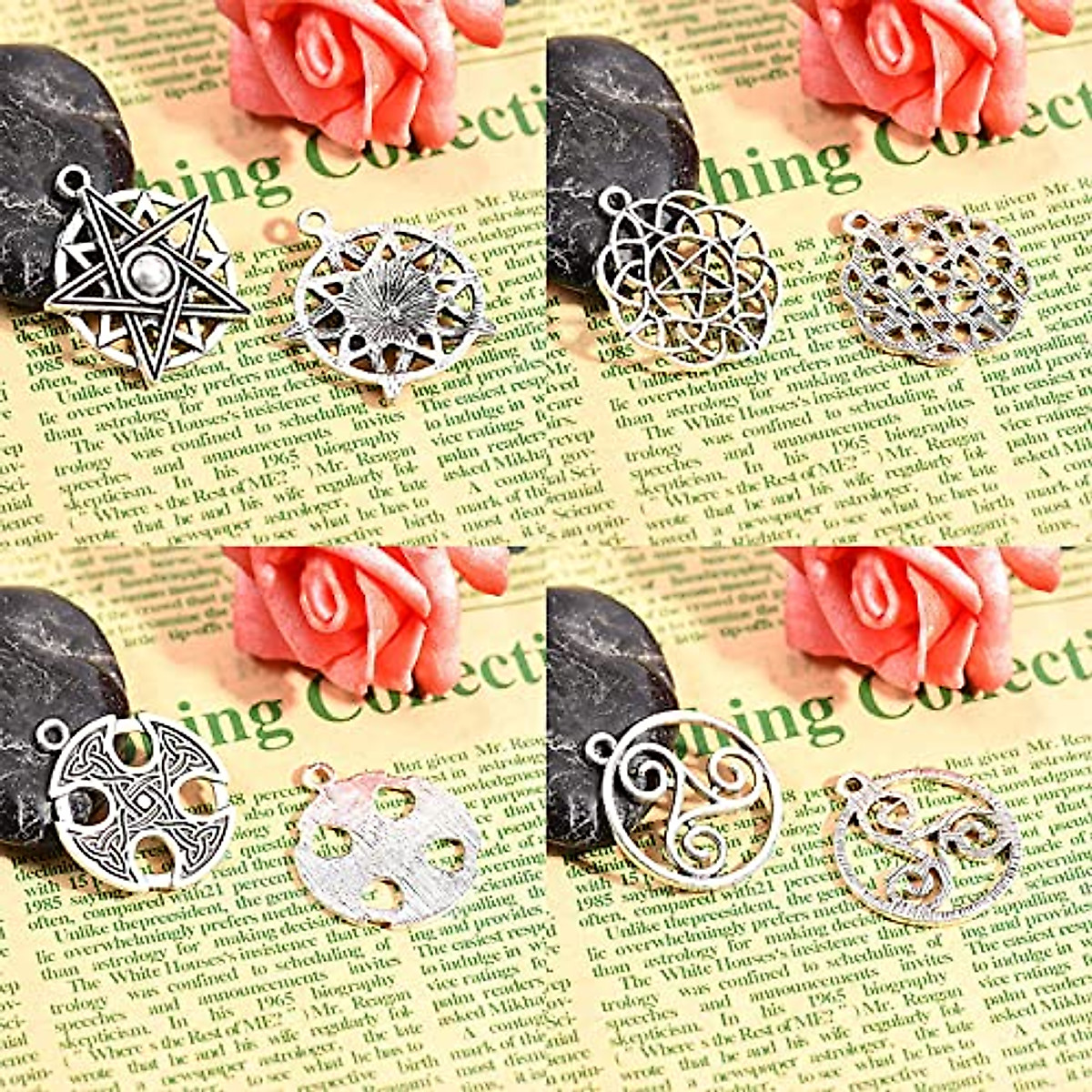 SUNNYCLUE 20Pcs Celtic Knot Charms Pagan Charms Pendants Antique Silver Charms DIY Jewelry Making Bracelets Necklace for Beginners Adults