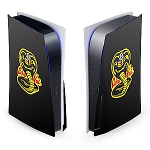 Head Case Designs Officially Licensed Cobra Kai Classic Logo Iconic Vinyl Faceplate Sticker Gaming Skin Decal Cover Compatible With Sony PlayStation 5 PS5 Disc Edition Console