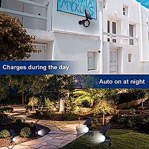 Westinghouse 2-in-1 Solar Spot Lights Outdoor, Auto on/Off Decorative Solar Landscape Spotlights, Weather Resistant Wall Lights for Pool Yard Porch Garden Driveway Walkway, 2 Pack, White Light