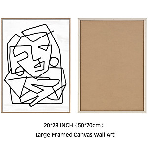 ArtbyHannah Framed Canvas Wall Art Set, Large Contemporary Abstract Wall Art, Framed Minimalist Wall Art for Modern Living Room bedroom office, 20"x28"x2