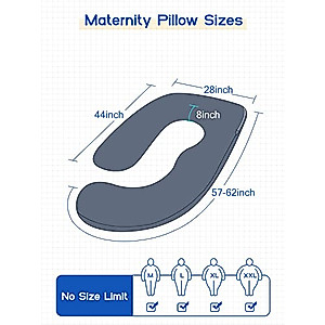 Wndy's Dream Pregnancy Pillow J Shaped Full Body Pillow with Velvet Cover, 60 inches Maternity Pillow for Pregnant Women Back, Legs and Belly Support