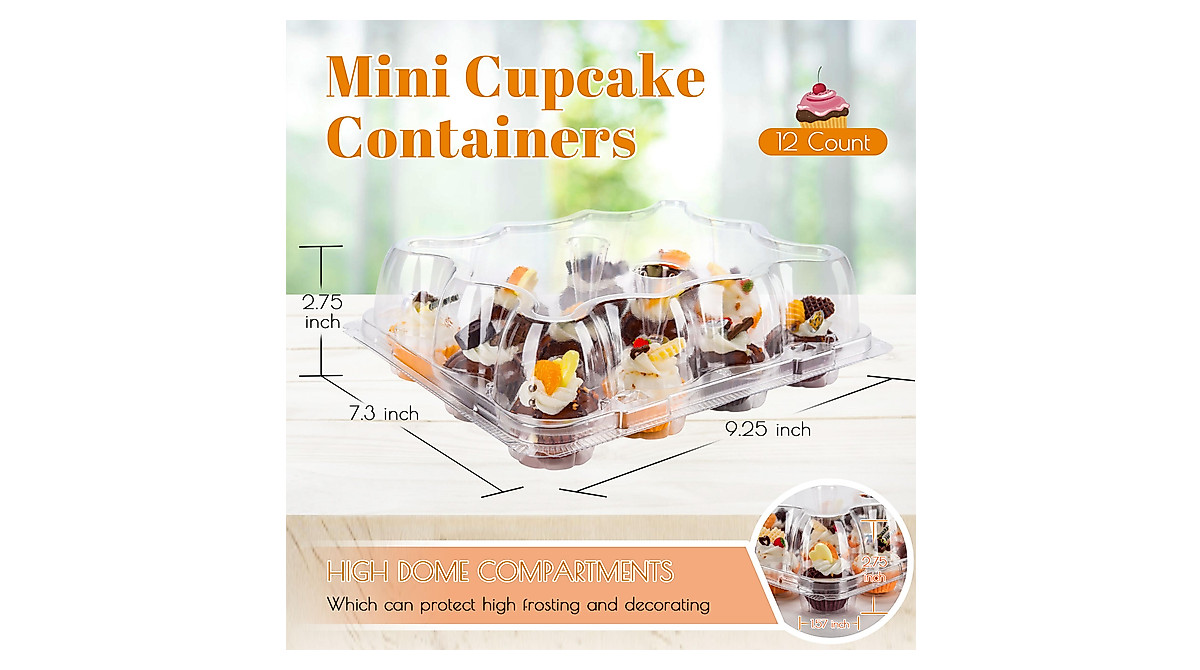 NPLUX Mini Cupcake Containers - 20 Pack, BPA Free